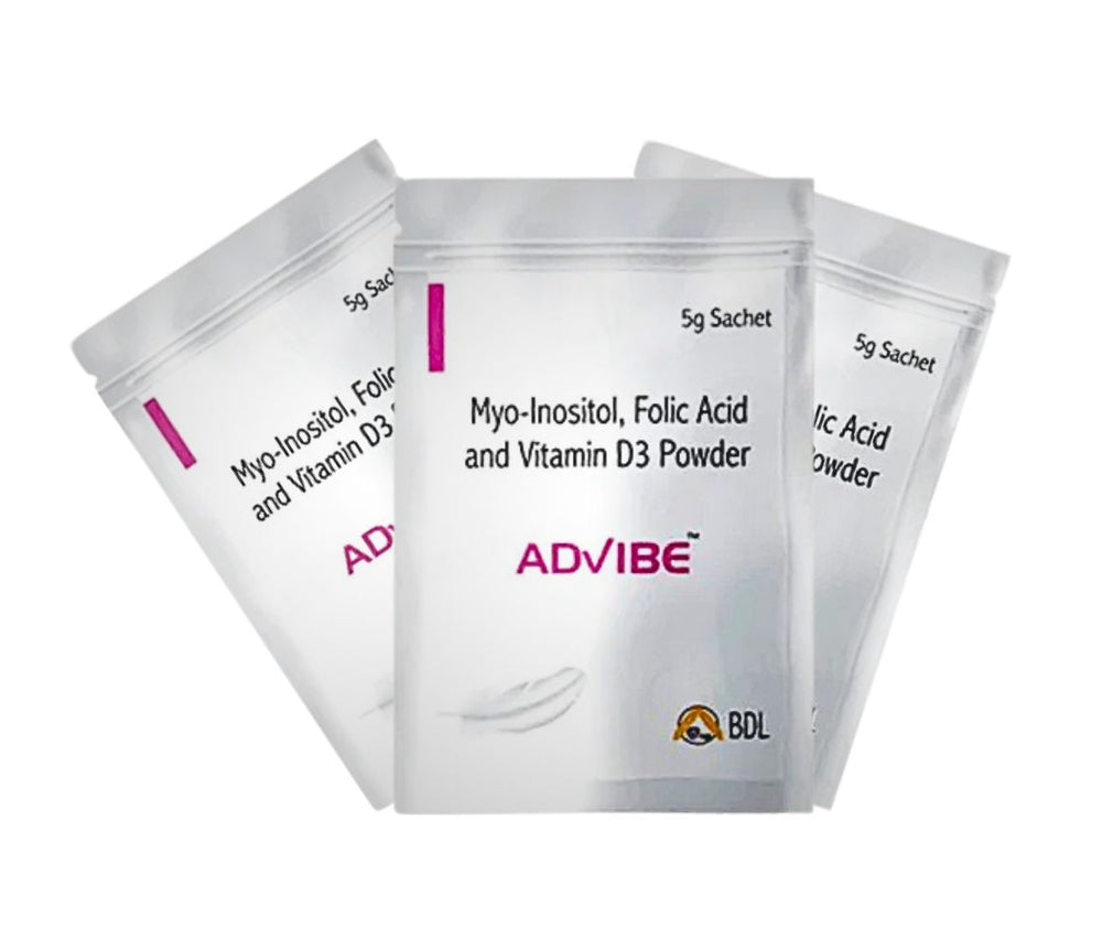 Advibe Myo-Inositol, Folic Acid & Vitamin D3 Nutraceutical Powder ...