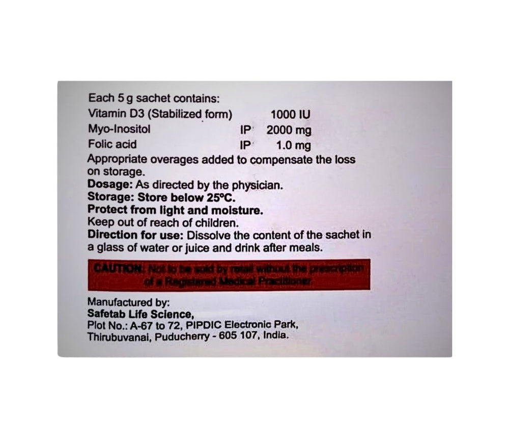 Advibe Myo-Inositol, Folic Acid & Vitamin D3 Nutraceutical Powder ...