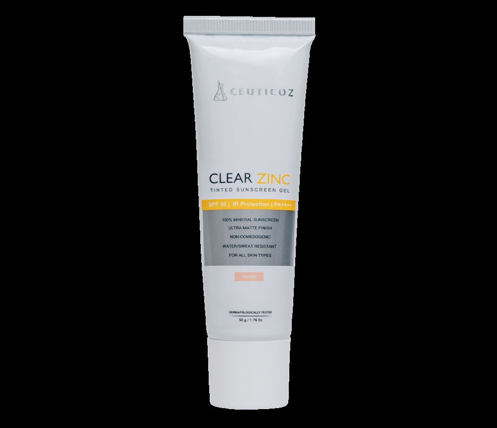 Ceuticoz Clear Zinc Tinted Sunscreen gel, Ivory – DelMeds.com