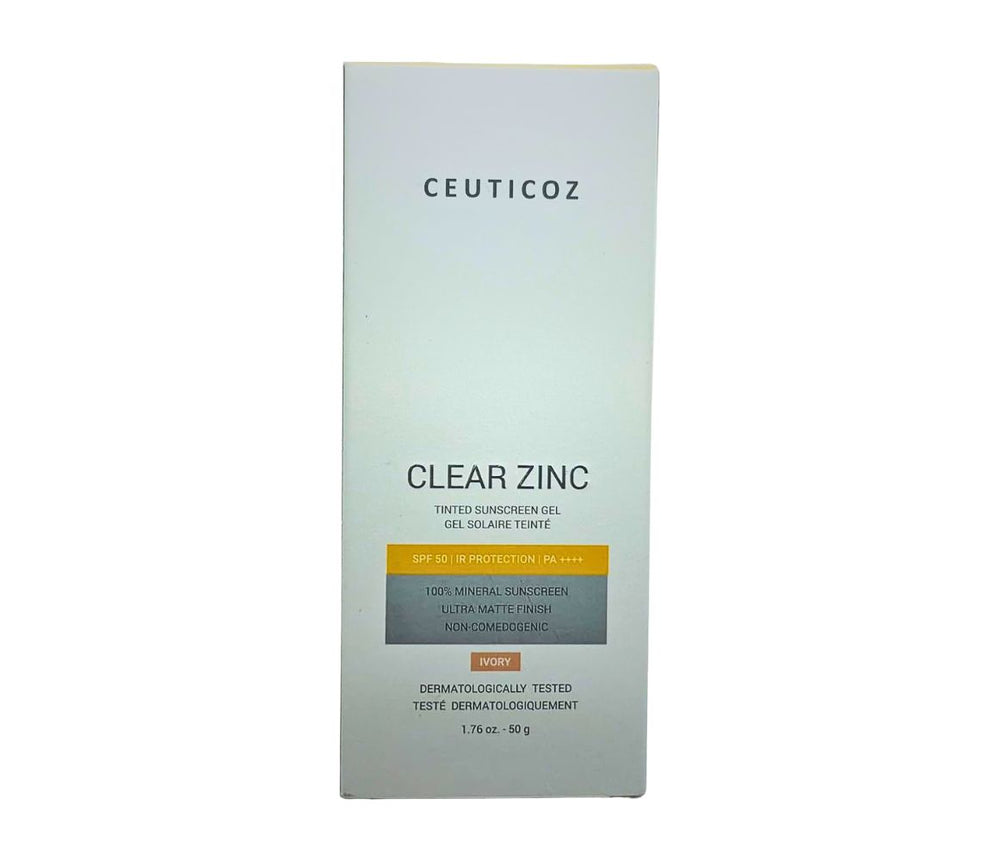 Ceuticoz Clear Zinc Tinted Sunscreen gel, Ivory – DelMeds.com