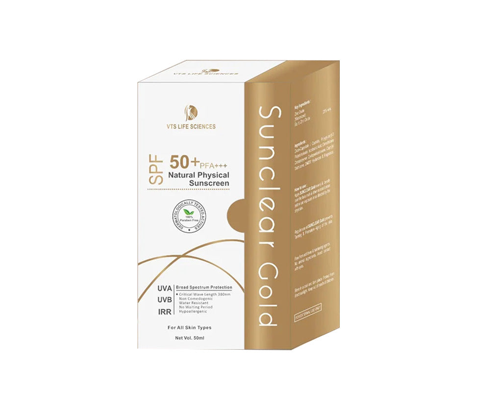 Sunclear Gold SPF 50 PFA+++ Natural Physical Sunscreen – DelMeds.com