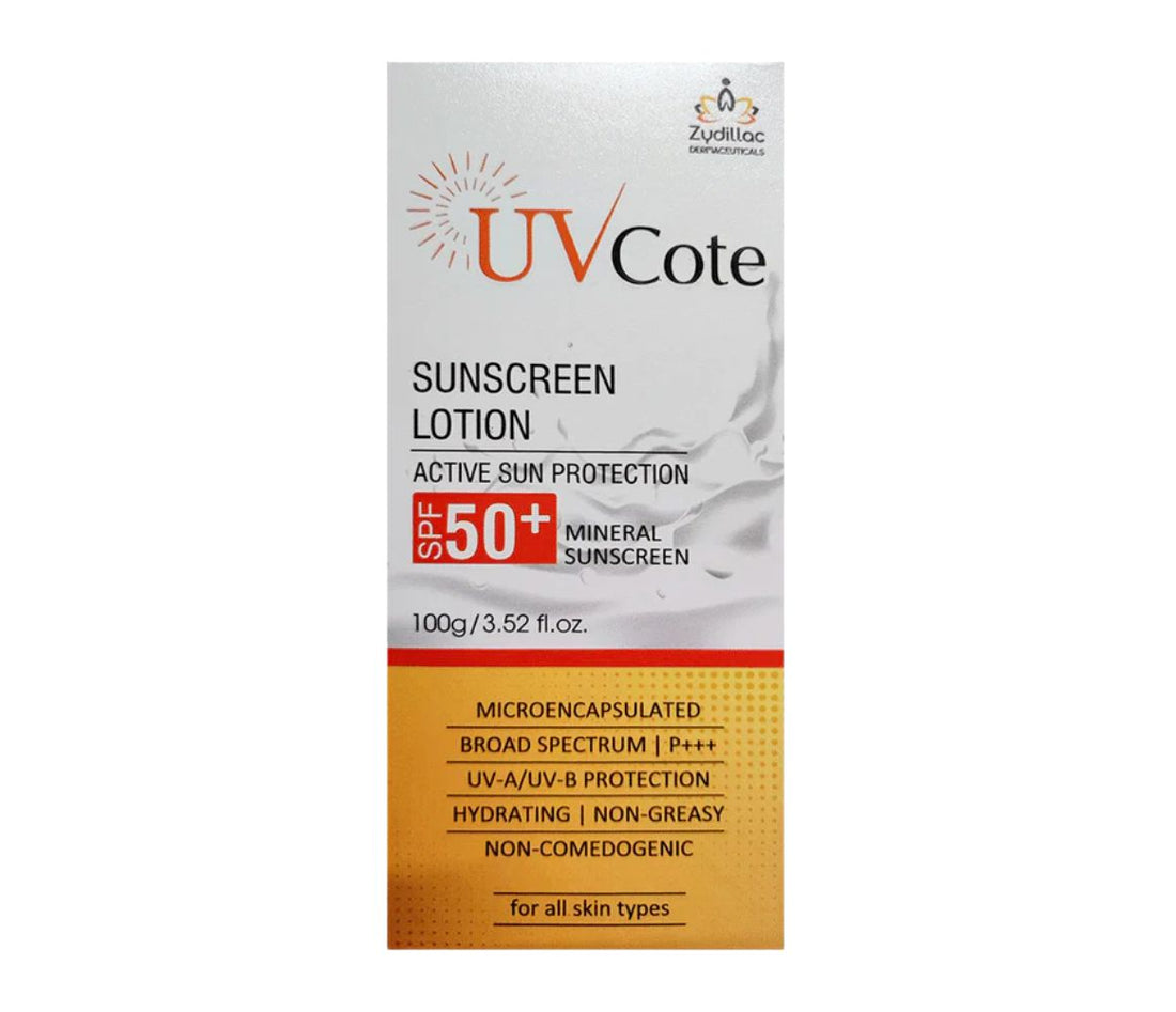 UVcote Sunscreen Lotion SPF 50+ – DelMeds.com