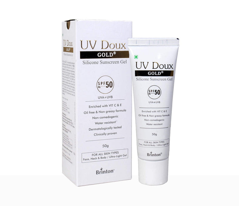 UV Doux Gold Silicone Sunscreen Gel SPF 50 PA+++ – DelMeds.com