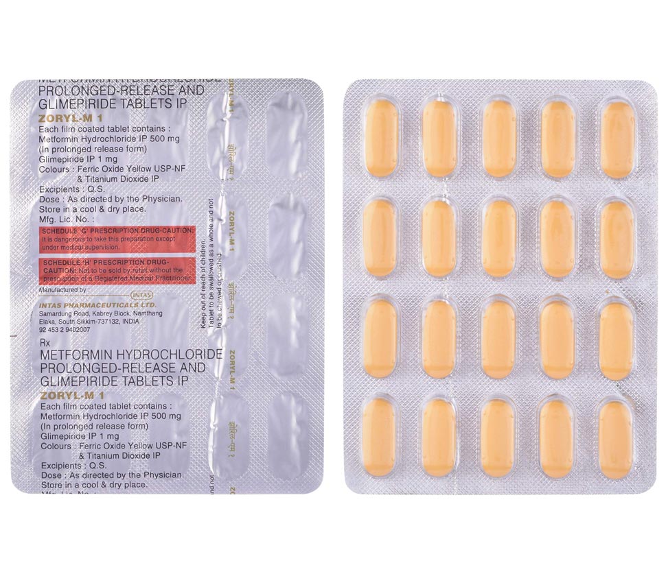 Zoryl-M 1 Tablets – DelMeds.com